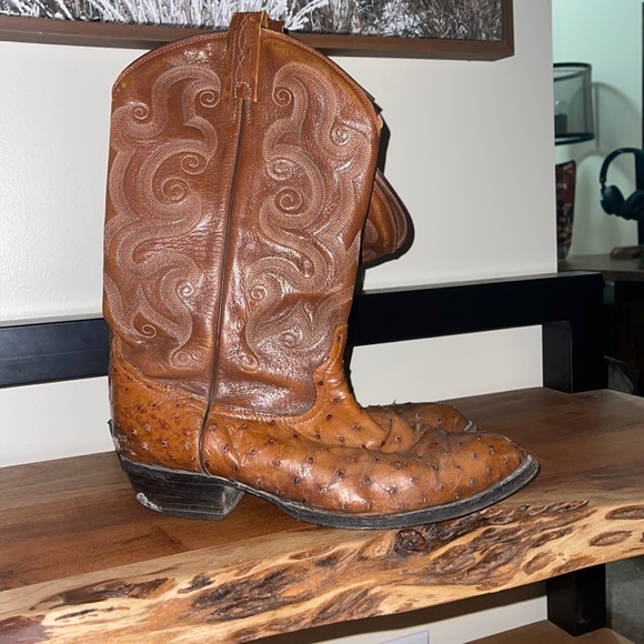 Tony Lama | Shoes | Tony Lama Ostrich Leather Cowboy Boots | Poshmark